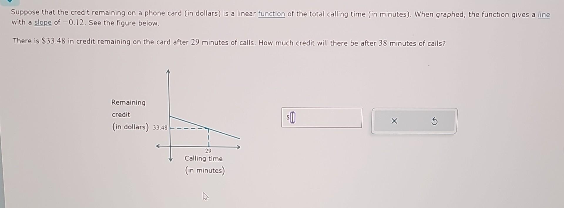 Suppose that the credit remaining on a phone card (in | Chegg.com