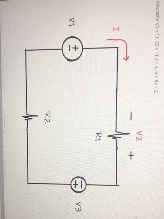 Solved Find V2 if V1 = 11, V3 = 11,1 = 3, and R2 = 2. V2 + H | Chegg.com