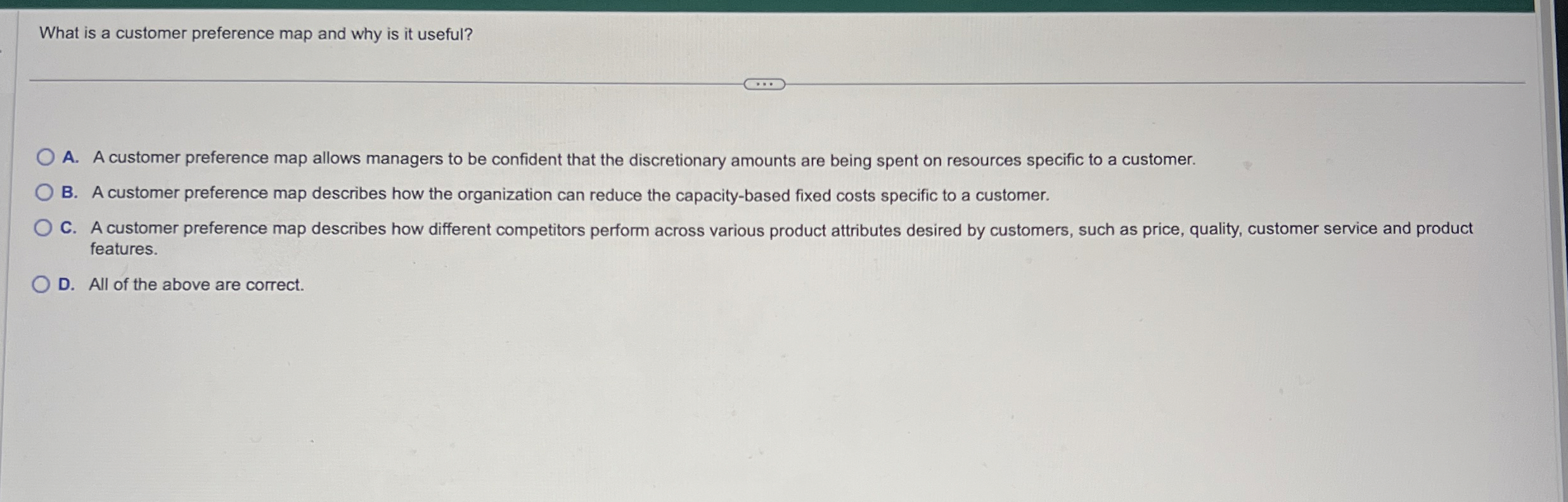Solved What is a customer preference map and why is it | Chegg.com