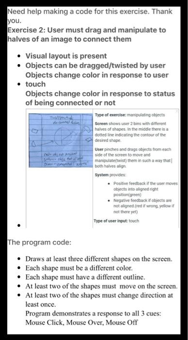 need help with coding using P5JS. I need the code to | Chegg.com