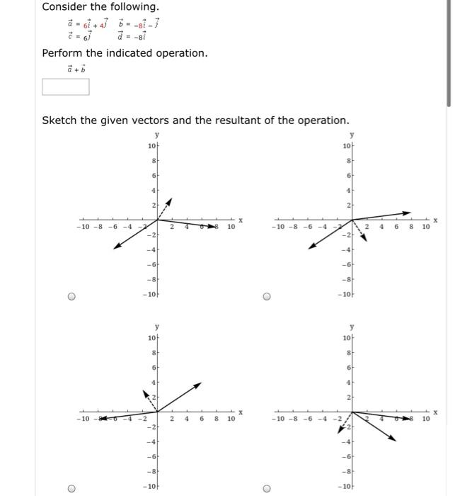 Solved Consider the following. Perform the indicated | Chegg.com