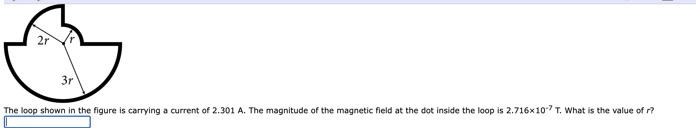 Solved The loop shown in ﻿the figure is ﻿carrying a current | Chegg.com