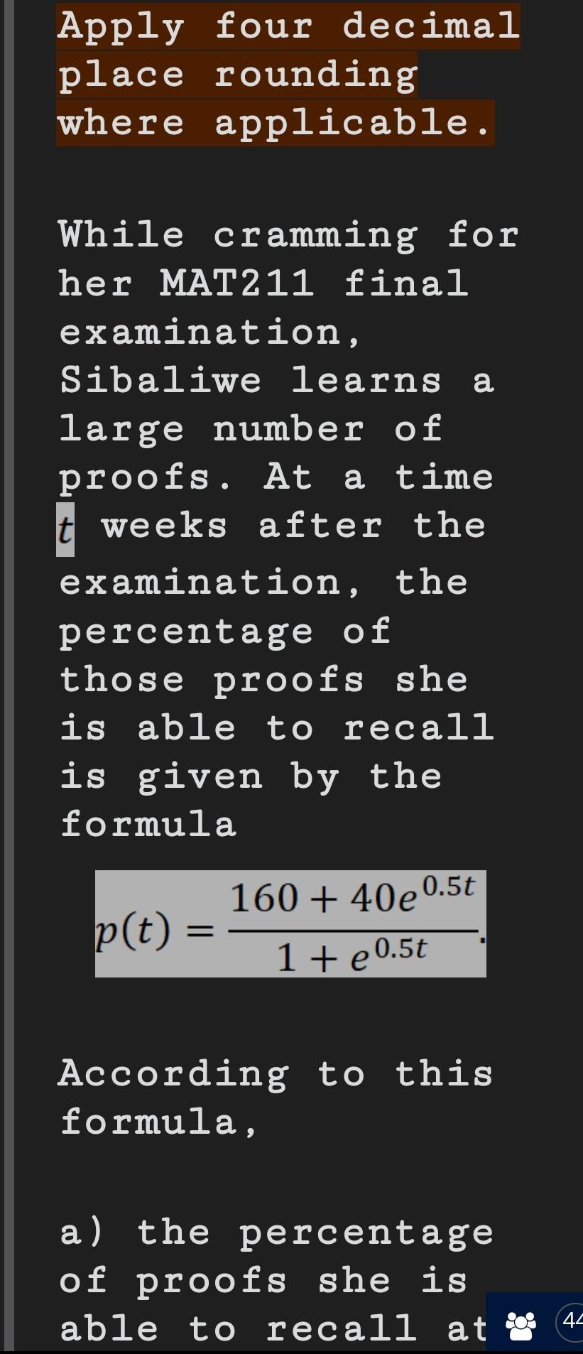 Solved Apply four decimal place rounding where applicable. | Chegg.com