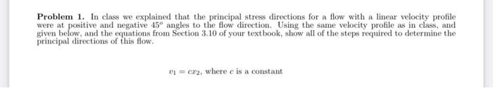 Problem 1. In class we explained that the principal | Chegg.com