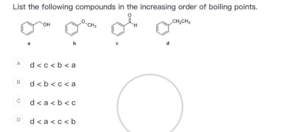 Solved List the following compounds in the increasing order | Chegg.com