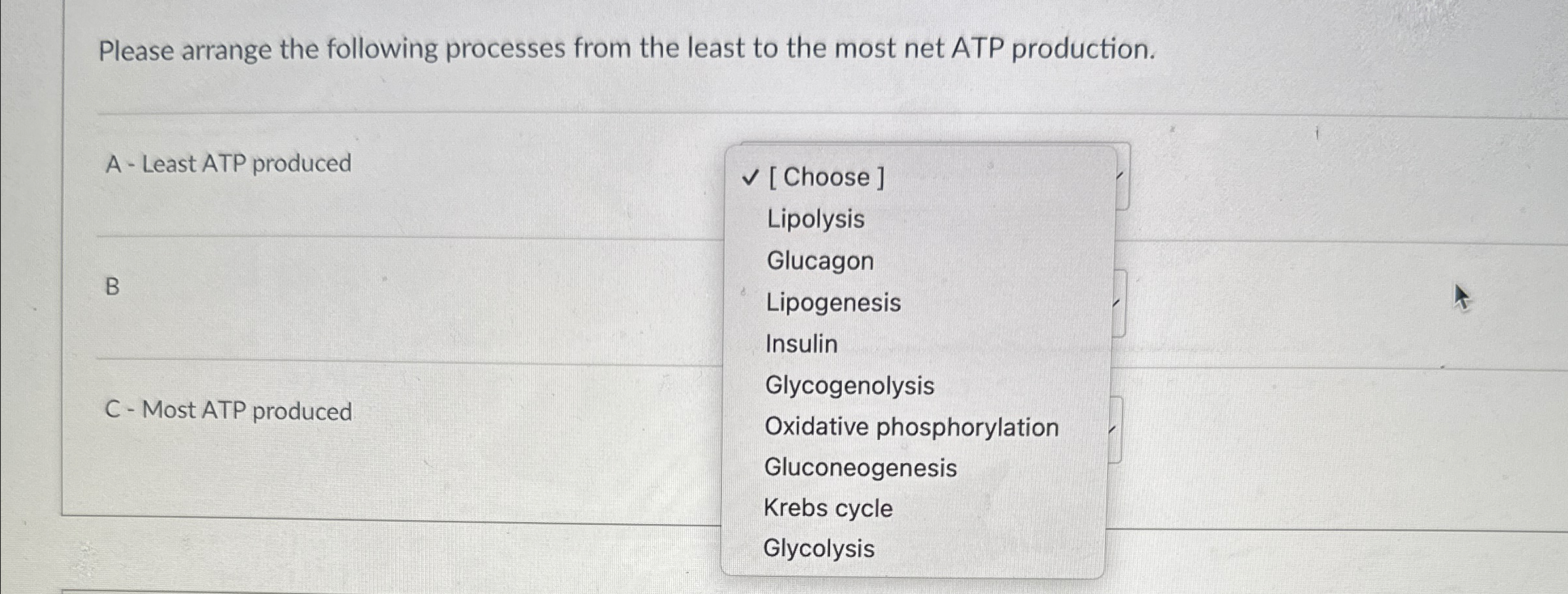 Solved Please arrange the following processes from the least | Chegg.com