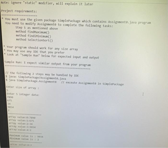 Solved Project Statement: Assignmento is a warmup java | Chegg.com
