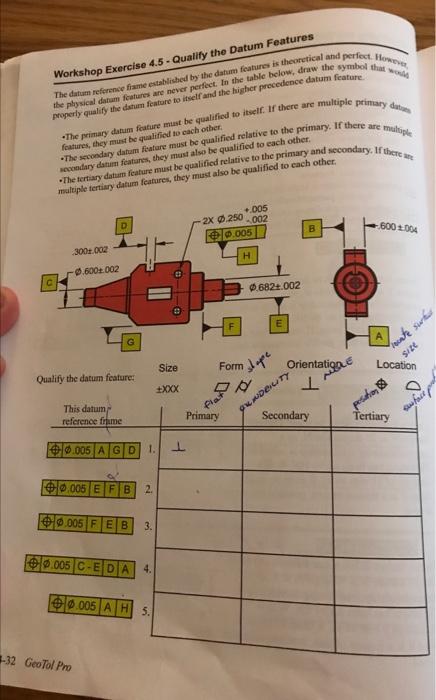 Workshop Exercise 4.5 - Qualify the Datum Features | Chegg.com