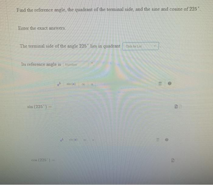Solved Find the reference angle, the quadrant of the | Chegg.com