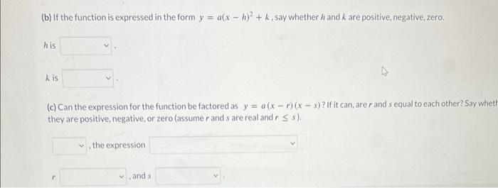 Solved The graph given below is the graph of a quadratic | Chegg.com