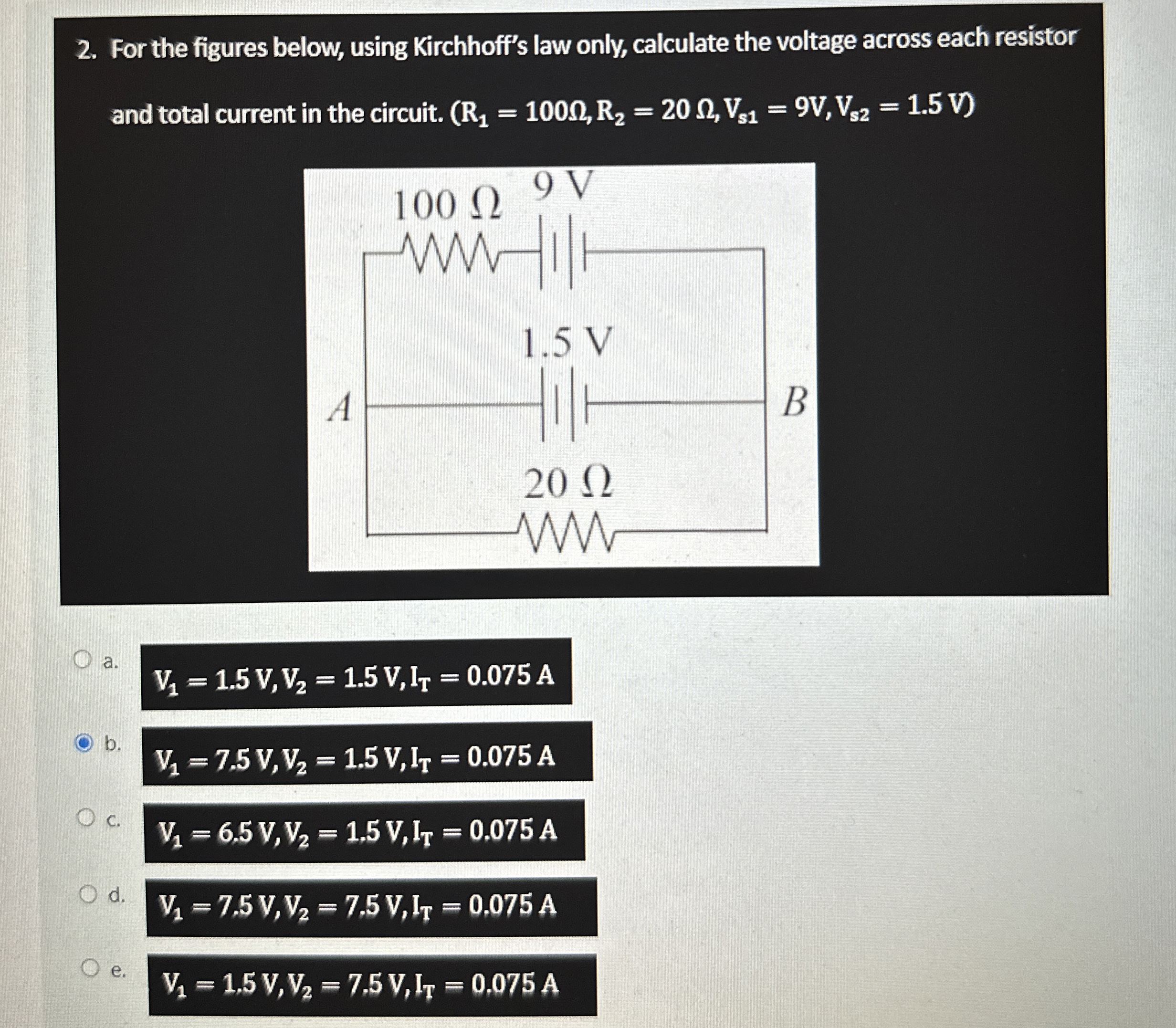 Solved For the figures below, using Kirchhoff's law only, | Chegg.com