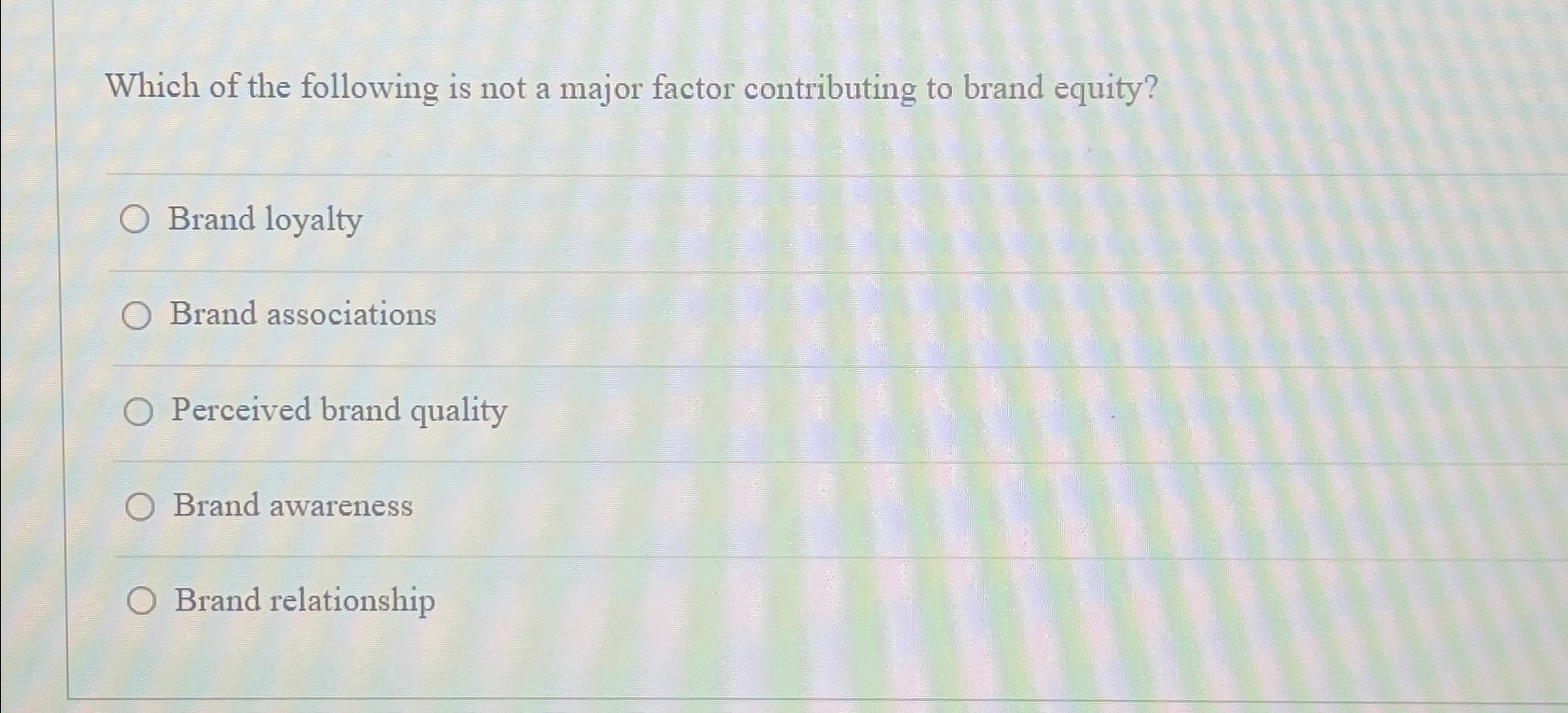 Solved Which of the following is not a major factor | Chegg.com