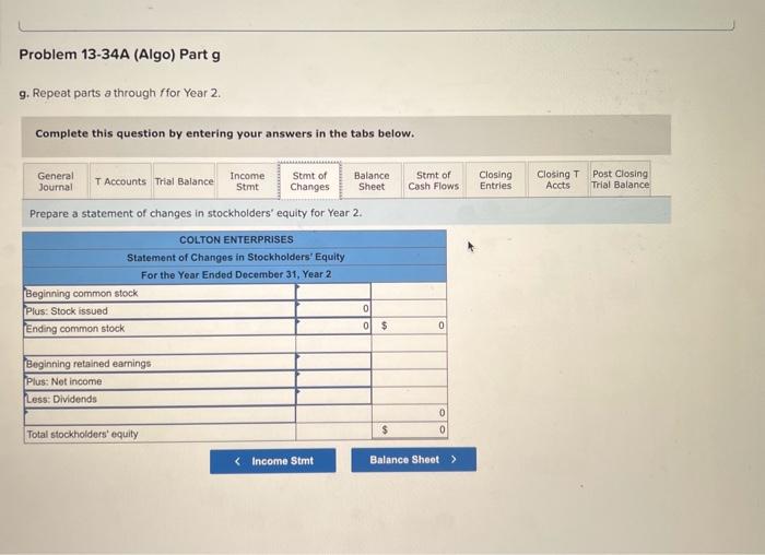 Solved Problem 13-34A (Algo) Two complete accounting cycles | Chegg.com