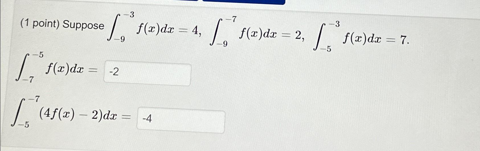 Solved (1 ﻿point) ﻿Suppose | Chegg.com