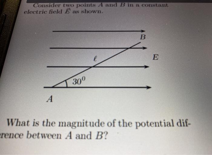 Solved Consider two points A and B in a constant electric | Chegg.com