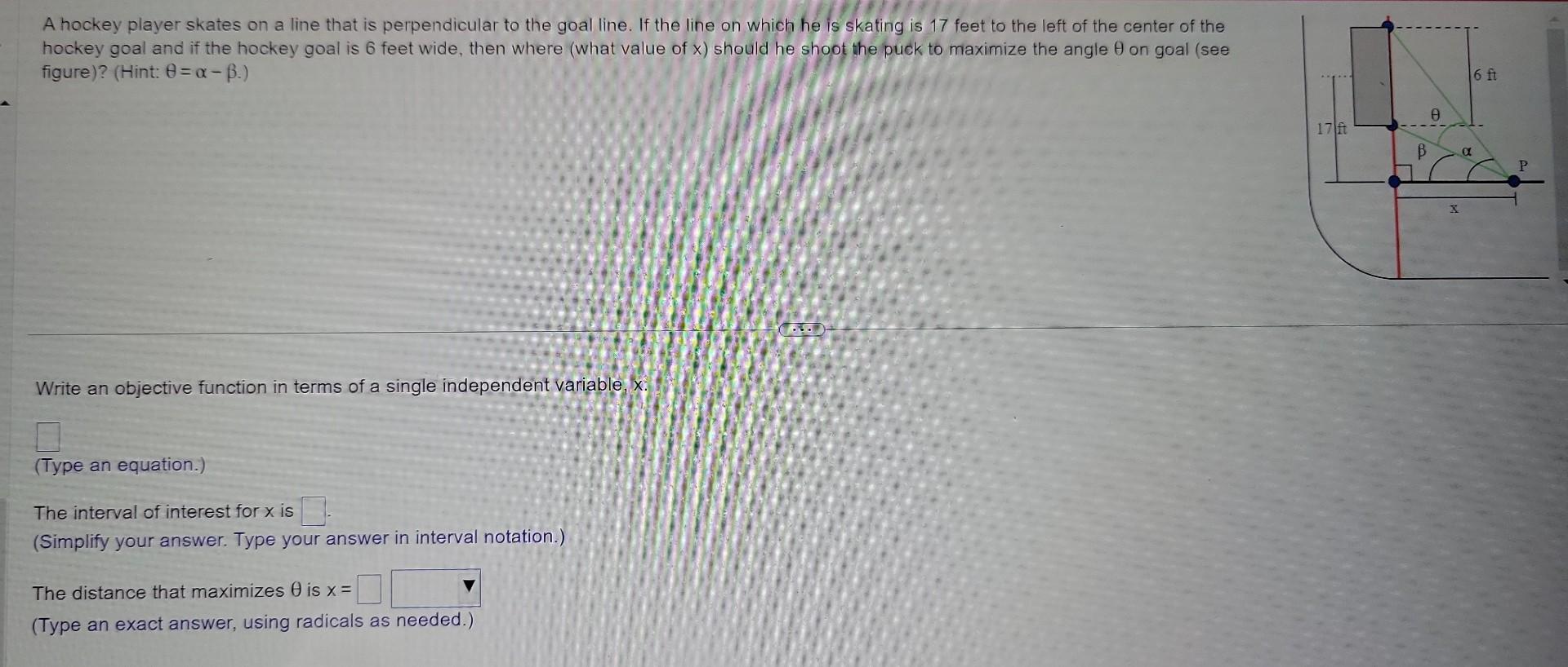 Solved A hockey player skates on a line that is | Chegg.com