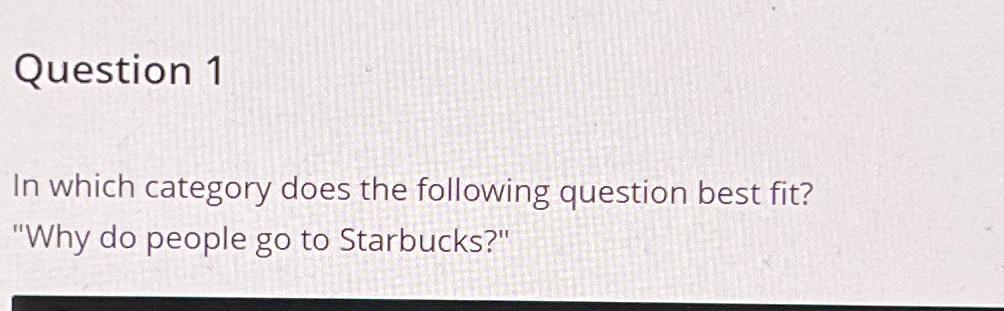 Solved Question 1In which category does the following | Chegg.com