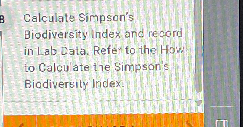 Solved Calculate Simpson's Biodiversity Index and record in | Chegg.com Solved Calculate Simpson's Biodiversity Index and record in | Chegg.com