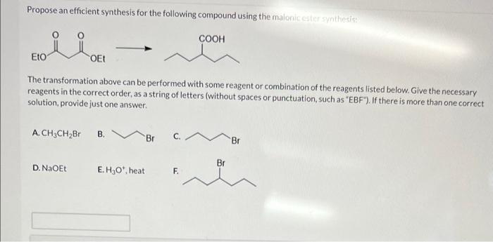 Solved Propose an efficient synthesis for the following | Chegg.com