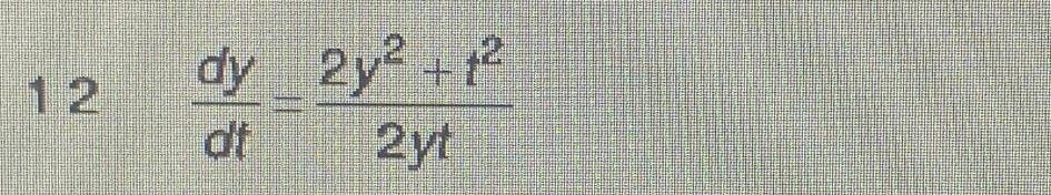 Solved dydt=2y2+t22yt | Chegg.com