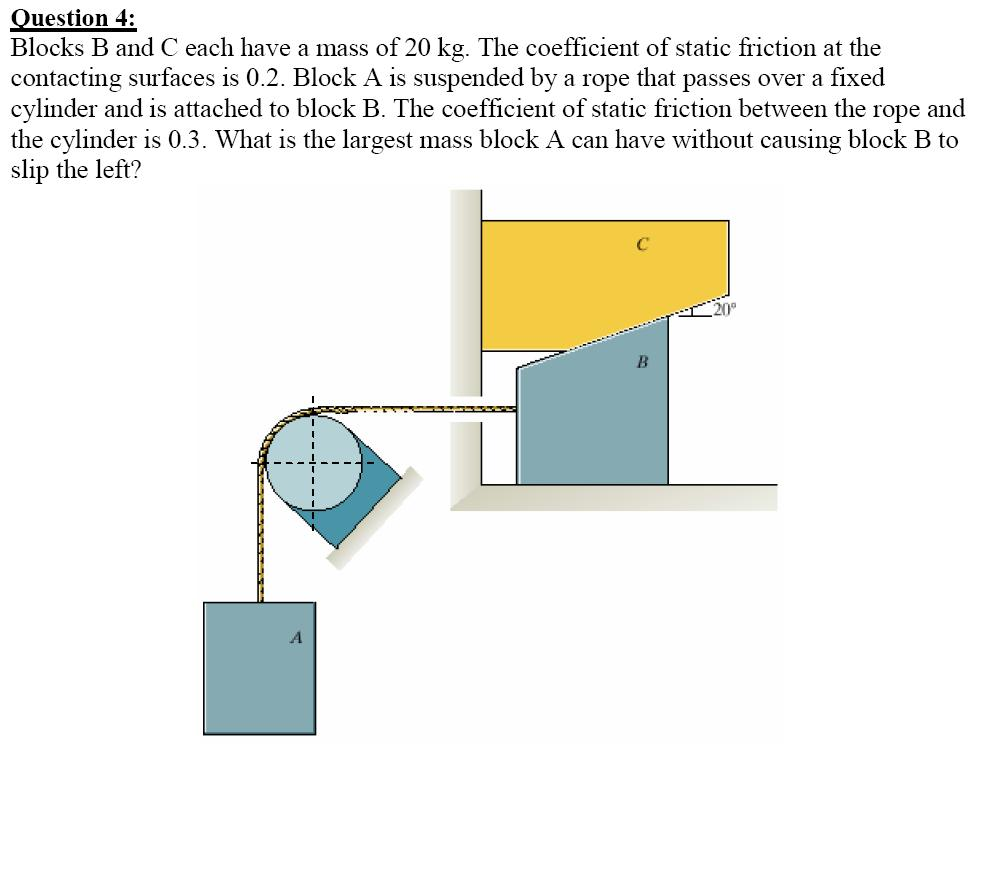 Solved Blocks B and C each have a mass of 20 kg. The | Chegg.com