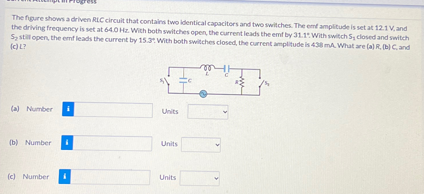 Solved The figure shows a driven RLC circuit that contains | Chegg.com