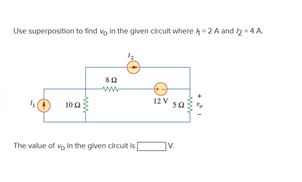 Solved resuelveme esto Use superposition to ﻿find v0 in | Chegg.com