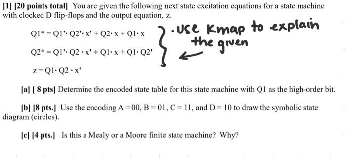 Solved [1] [20 points total] You are given the following | Chegg.com