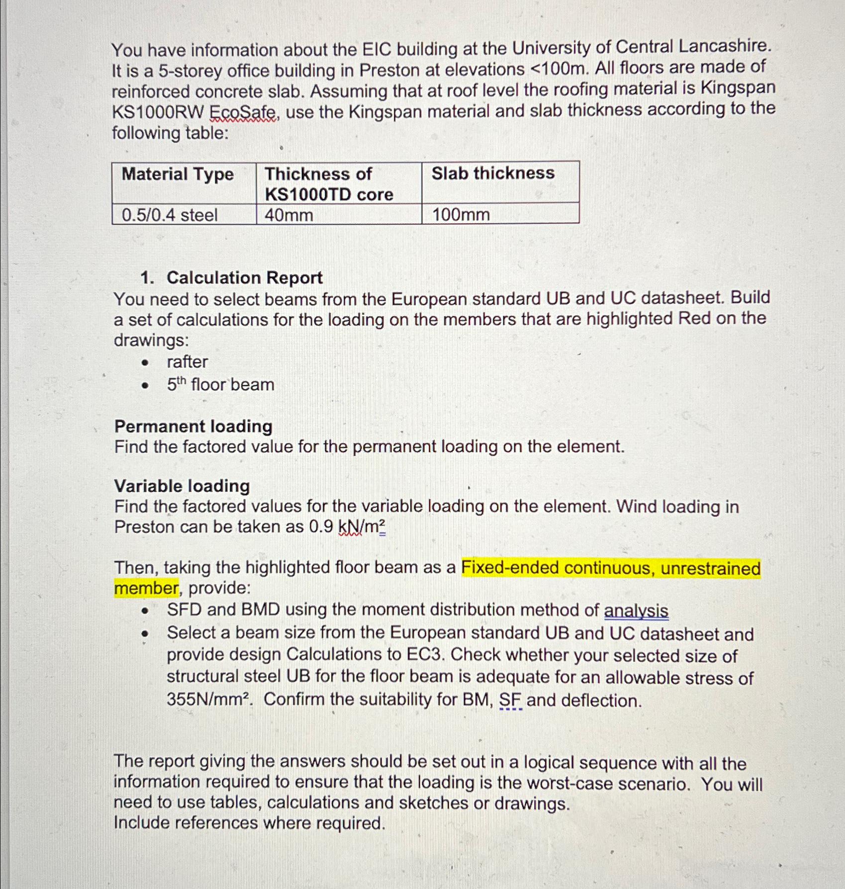 Solved You have information about the EIC building at the | Chegg.com