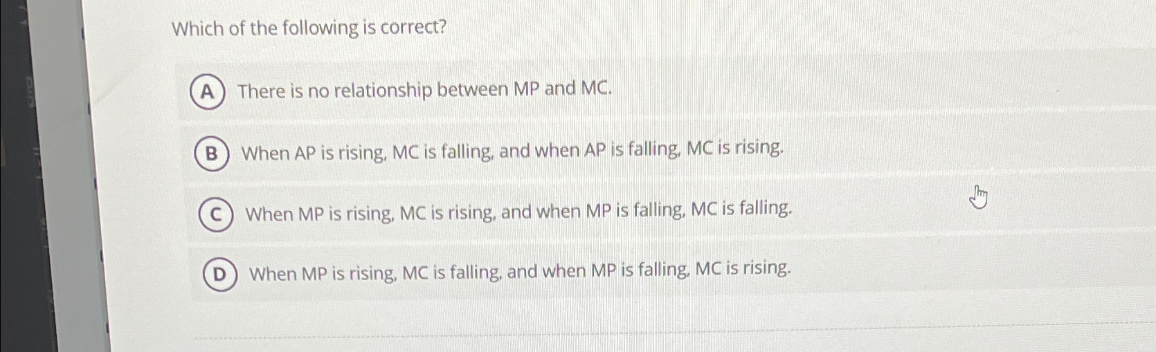Solved Which of the following is correct?There is no | Chegg.com