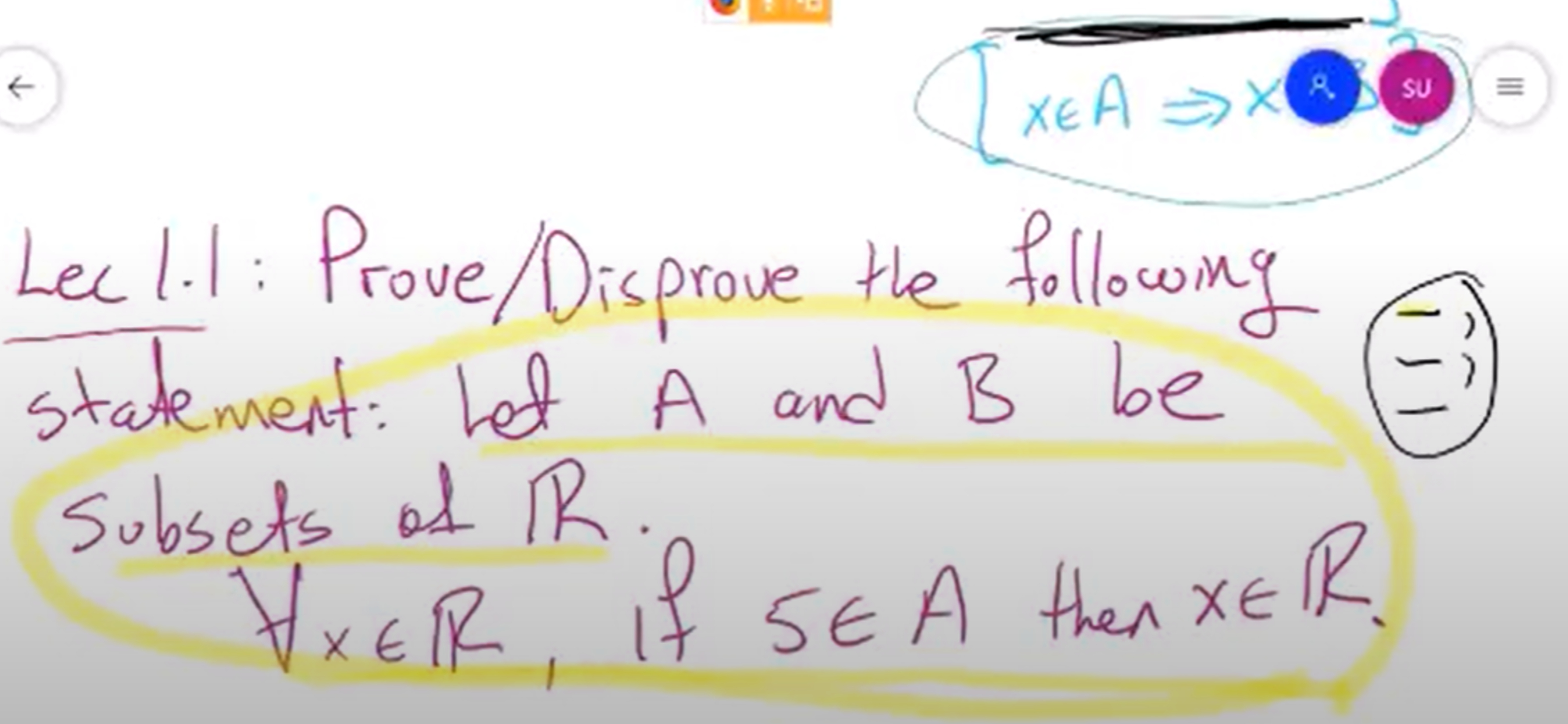 Solved Lee 1.1: Prove/Disprove the followingstatement: Let A | Chegg.com