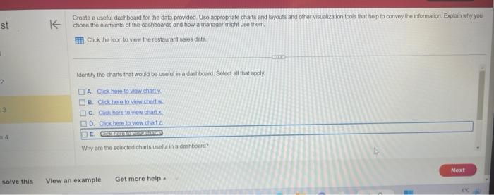 Create a useful dashboard for the data provided. Use | Chegg.com