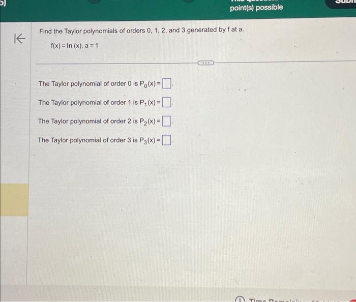 Solved Find the Taylor polynomials of orders 0,1,2, and 3 | Chegg.com