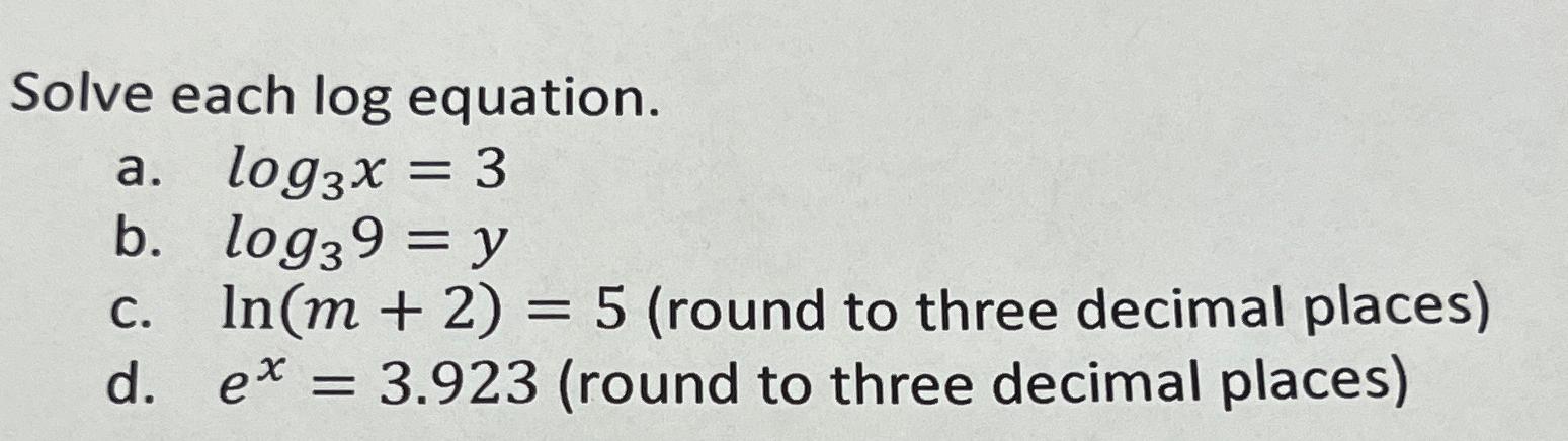 Solved Solve each log | Chegg.com