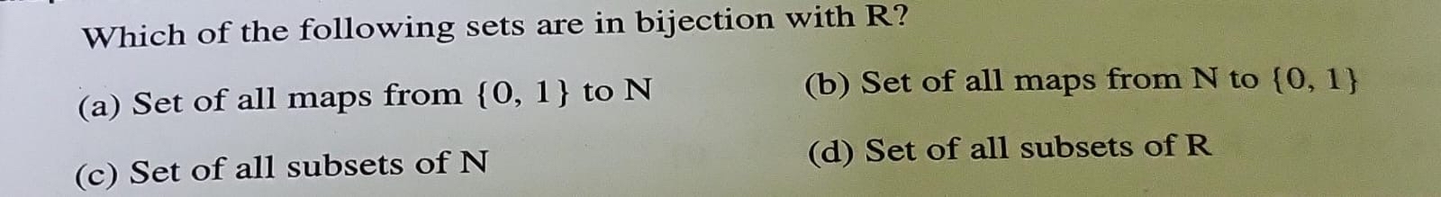 Solved Which of the following sets are in bijection with | Chegg.com