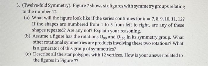 Figure 7. Figures with k/12-fold Rotational | Chegg.com