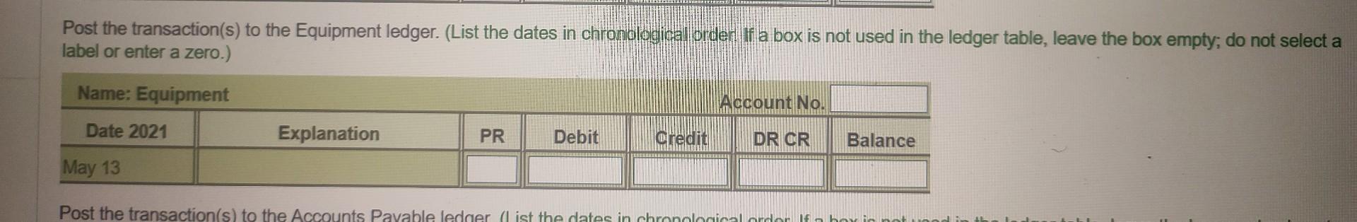 Solved Post the following transactions to the ledger of | Chegg.com
