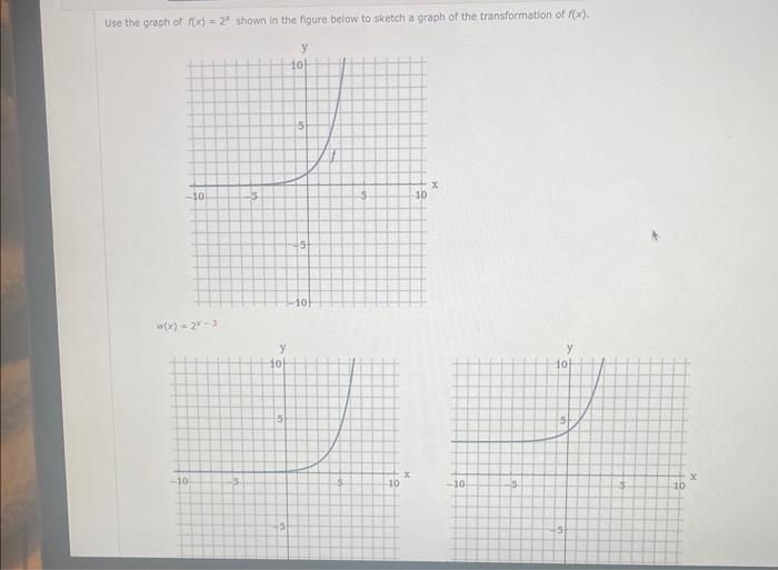 [Solved]: Use the graph of ( f(x)=2^{x} ), shown in the f