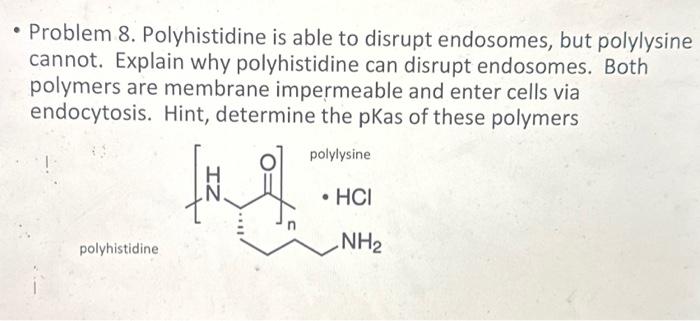 Solved - Problem 8. Polyhistidine is able to disrupt | Chegg.com