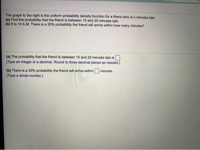 Solved The graph to the right is the uniform probability | Chegg.com