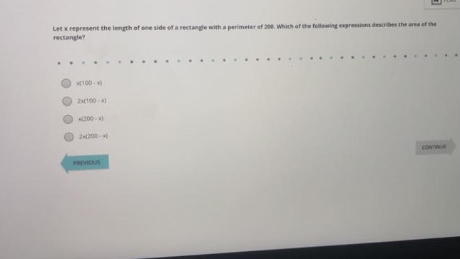 Solved let x represent the length of one side of a regtangle | Chegg.com