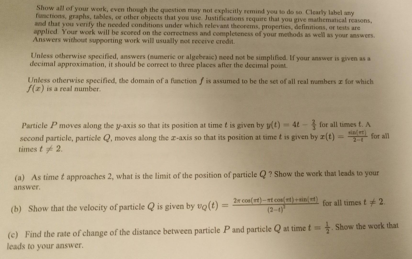Solved Show all of your work, even though the question may | Chegg.com