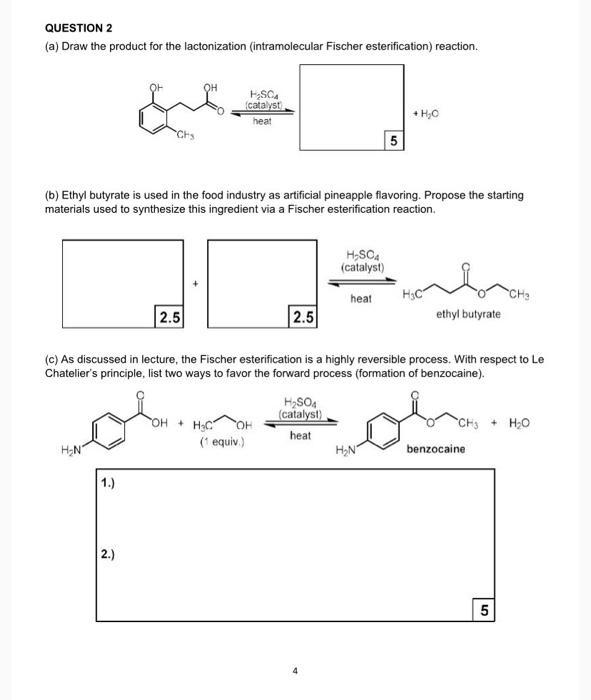 Solved QUESTION 2 (a) Draw the product for the lactonization | Chegg.com