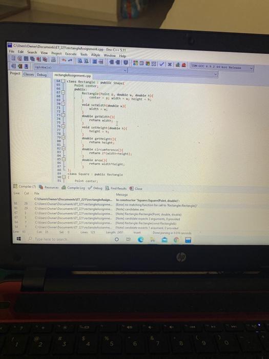 Solved Cukers Owner\DocumentET Z21Vectanglessignment.cpp Dev | Chegg.com