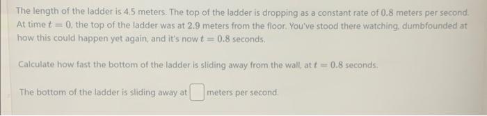 Solved The length of the ladder is 5.2 meters, and the top | Chegg.com