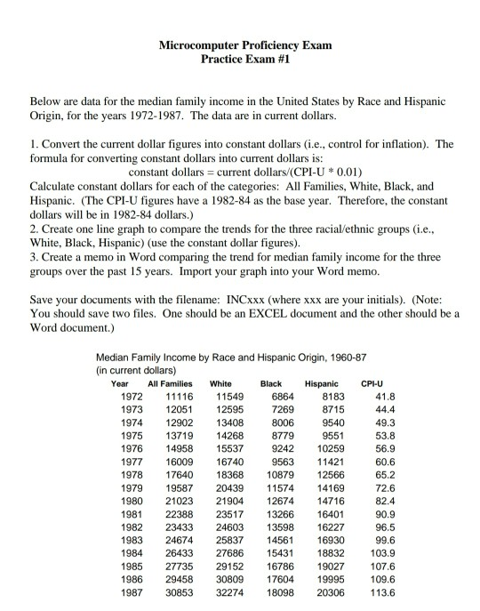 Microcomputer Proficiency Exam Practice Exam #1 Below | Chegg.com