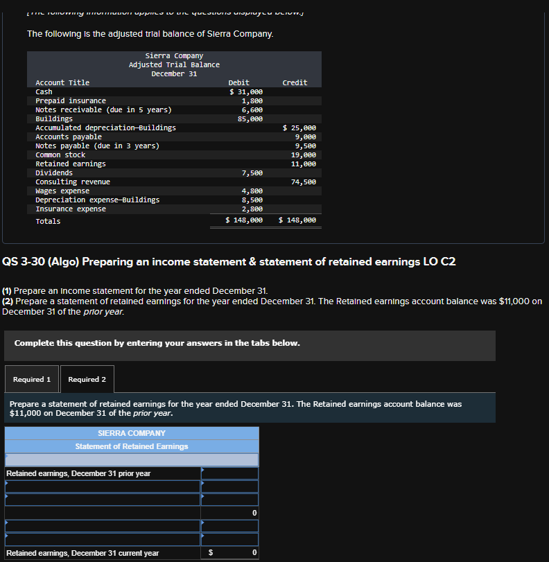 Solved QS 3-22 (Algo) ﻿Preparing closing entries LO P6The | Chegg.com