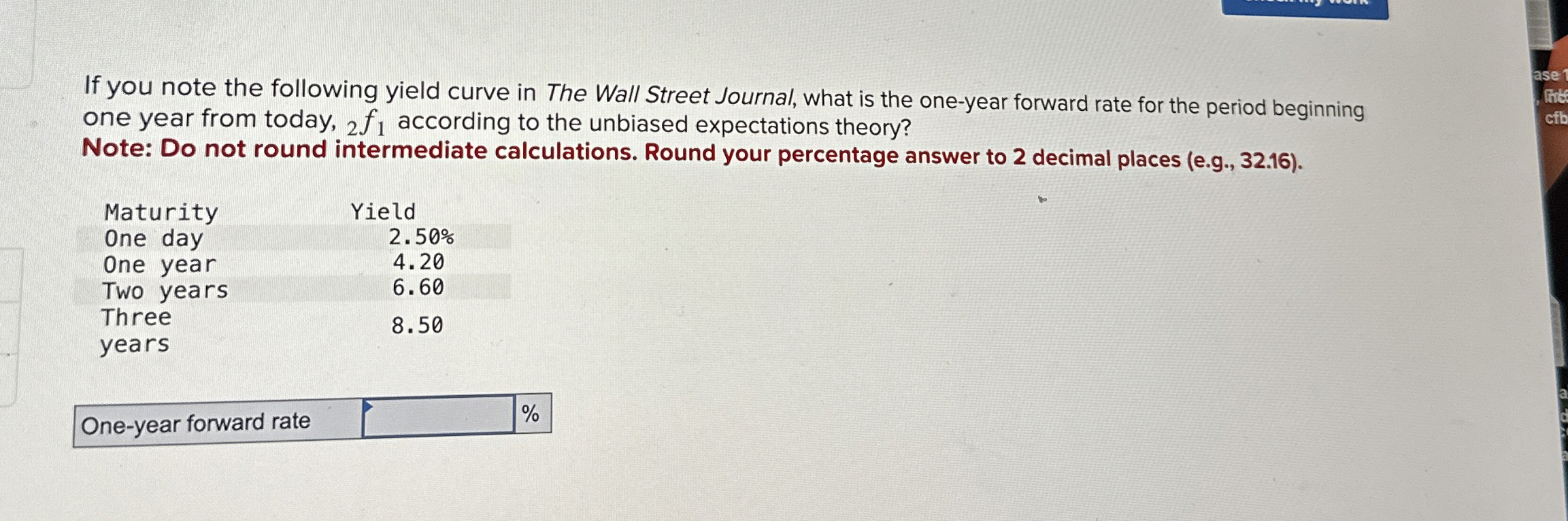 Solved If you note the following yield curve in The Wall | Chegg.com