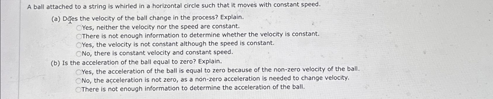 Solved A ball attached to a string is whirled in a | Chegg.com