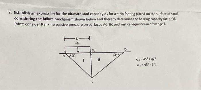 Solved 2. Establish an expression for the ultimate load | Chegg.com